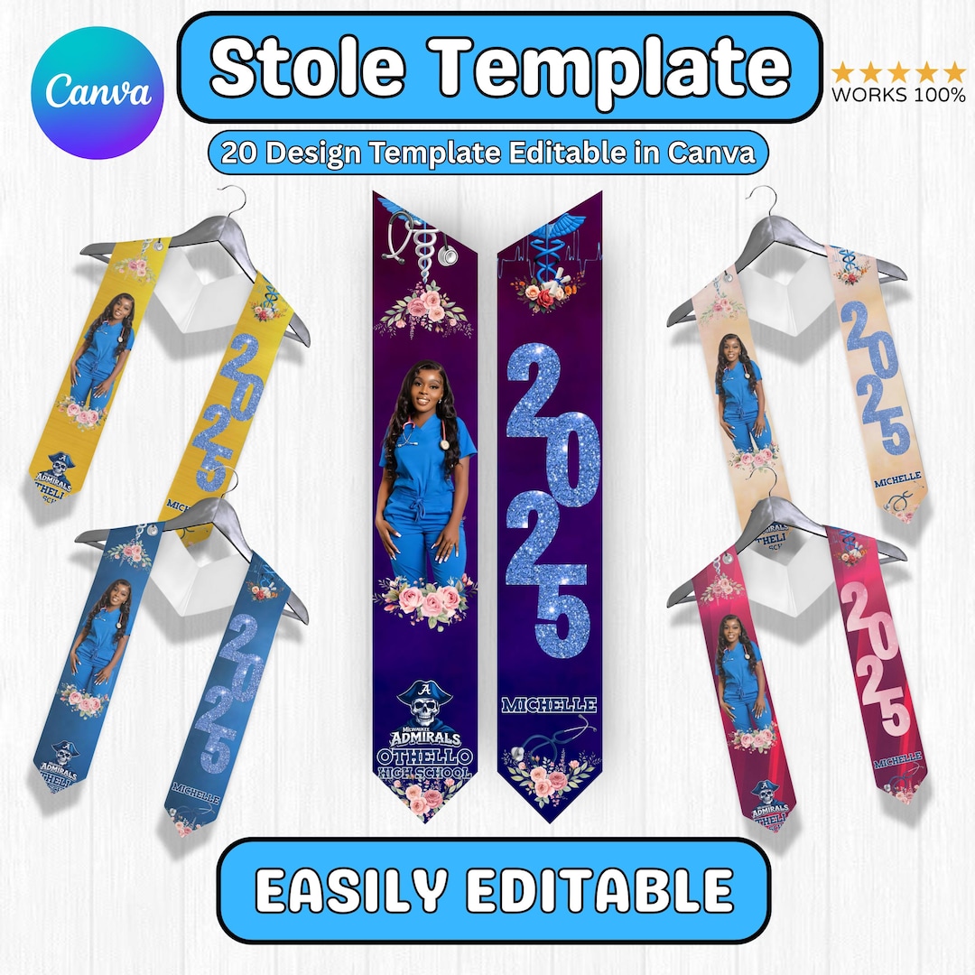 Graduation Stole Template, Sash Graduation Nursing, Graduation Stole ...