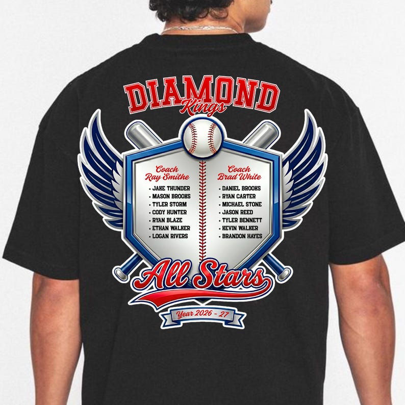 Baseball Roster Canva Template, Editable All Stars Layout, Baseball ...