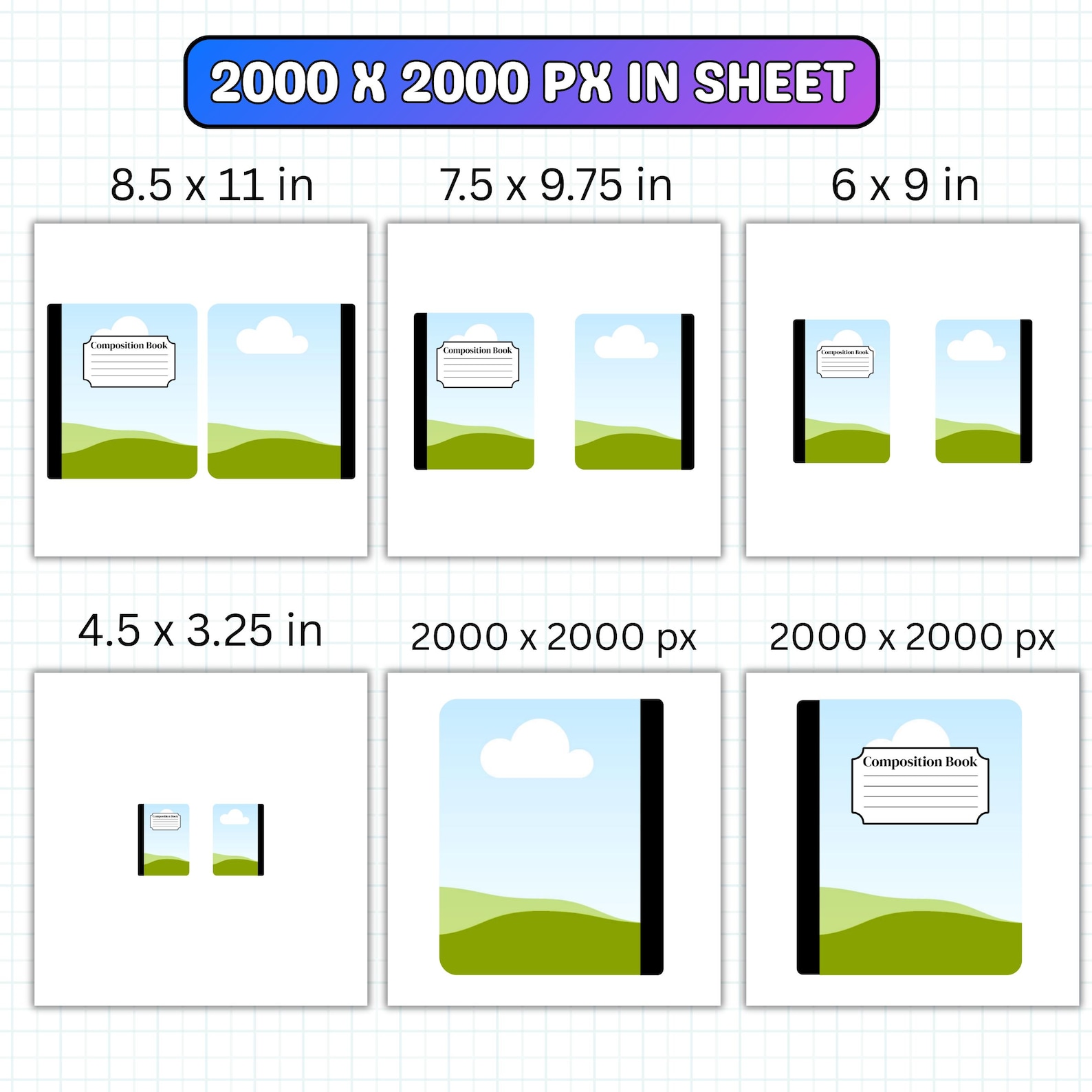 Composition Book Mockup Template, Drag and Drop,back to School, School ...
