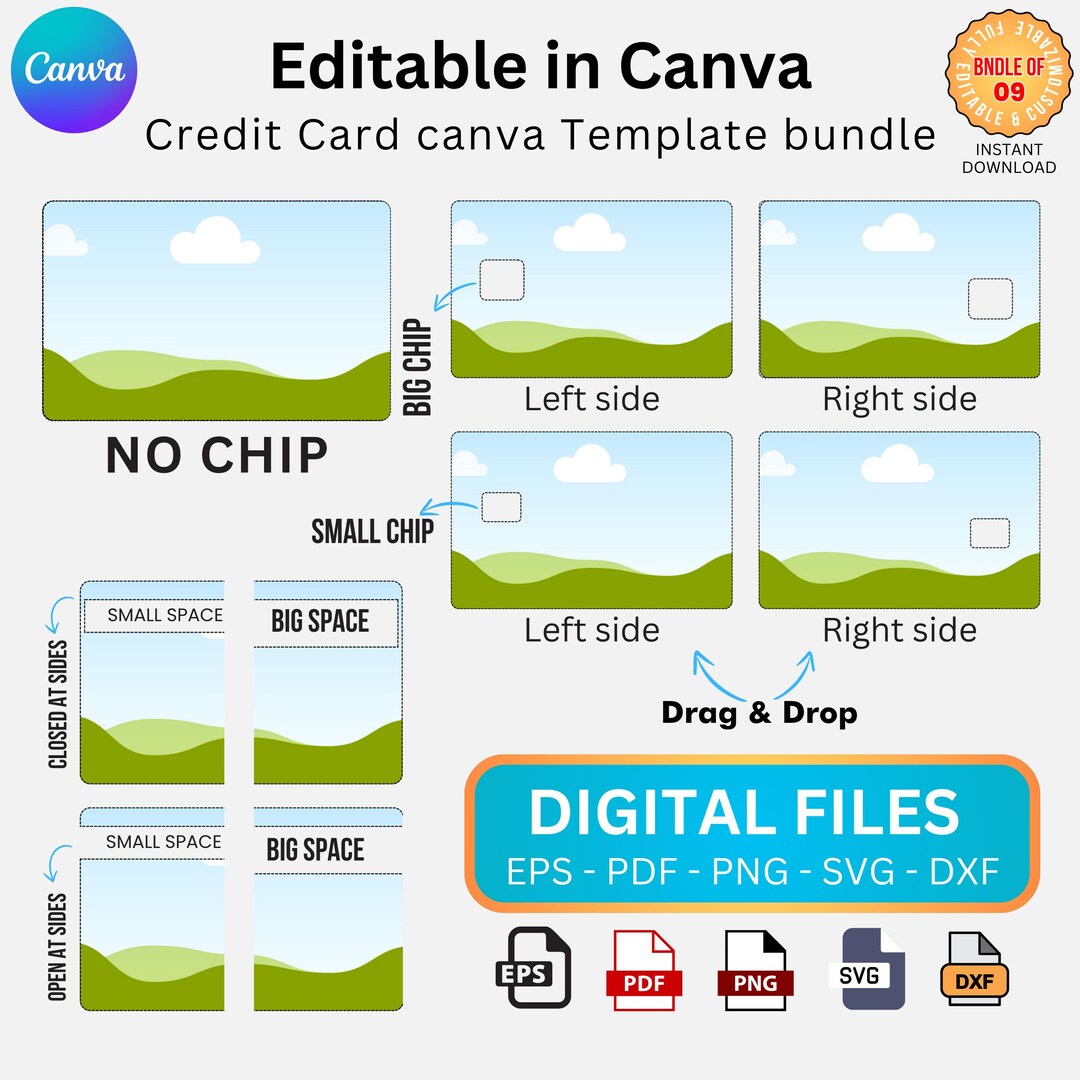 Credit Card Skin Template, Debit Card Cover Template, Credit Card ...