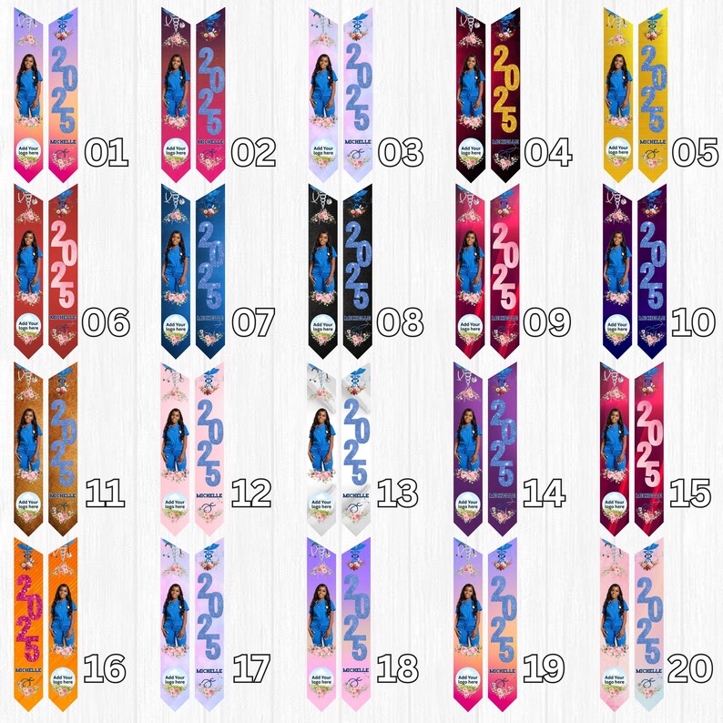 72" Stole Template, Graduation Stoles, Nursing Sash Graduation ...