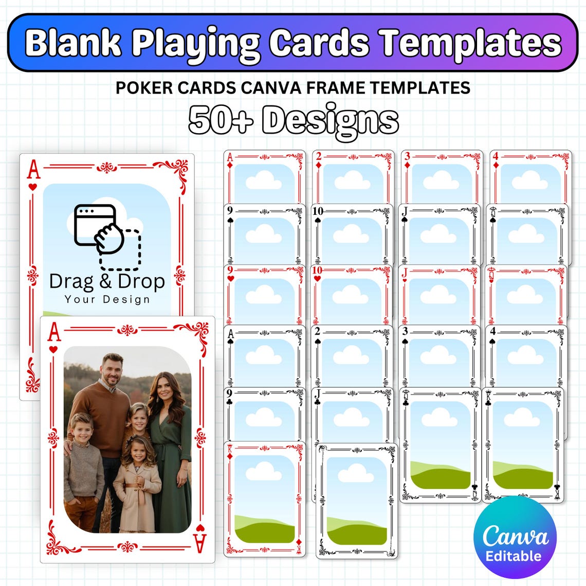 DIY Playing Card Templates, Printable Poker Cards, Blank Playing Cards ...