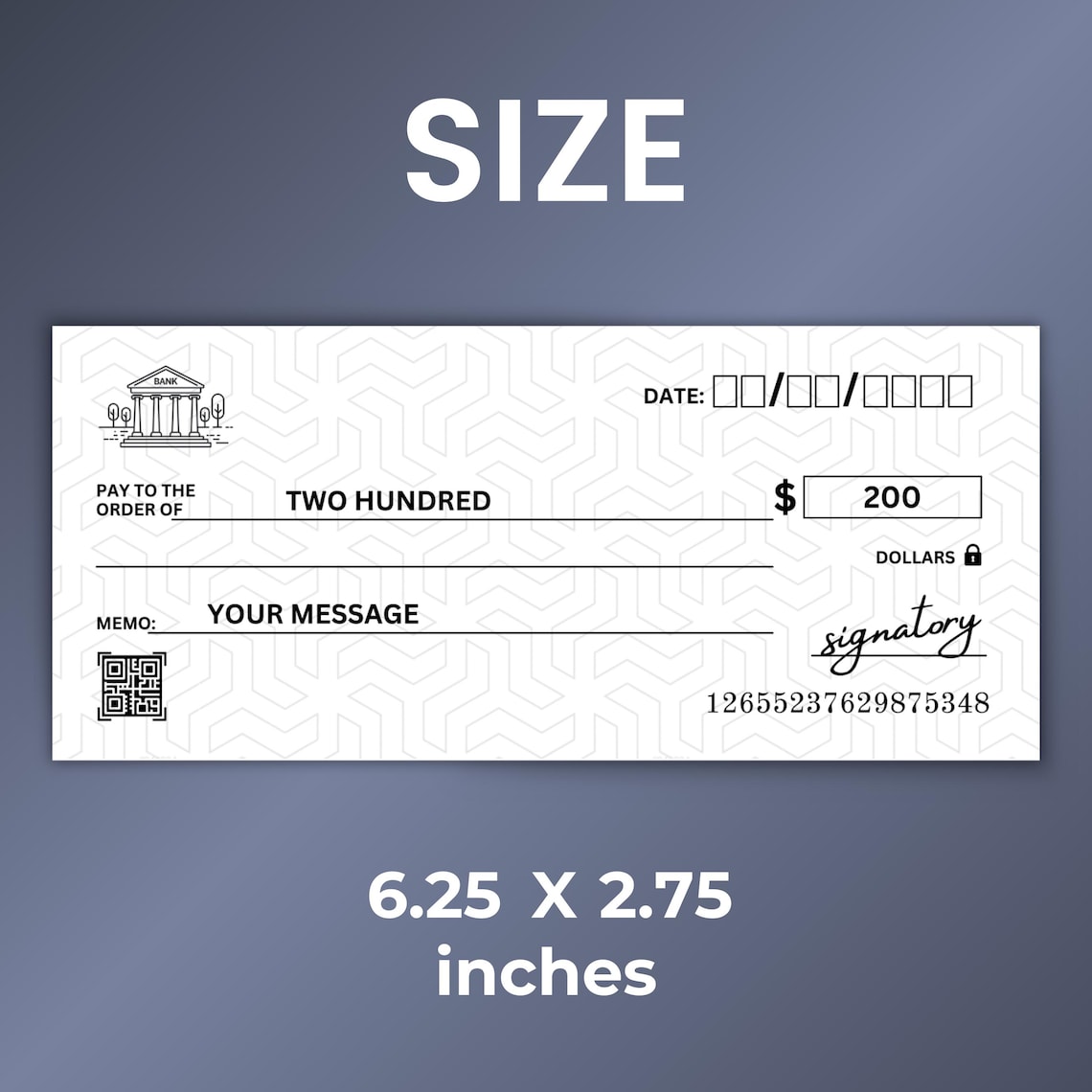 Printable Blank Cheque Template, Editable Bank Check Template ...