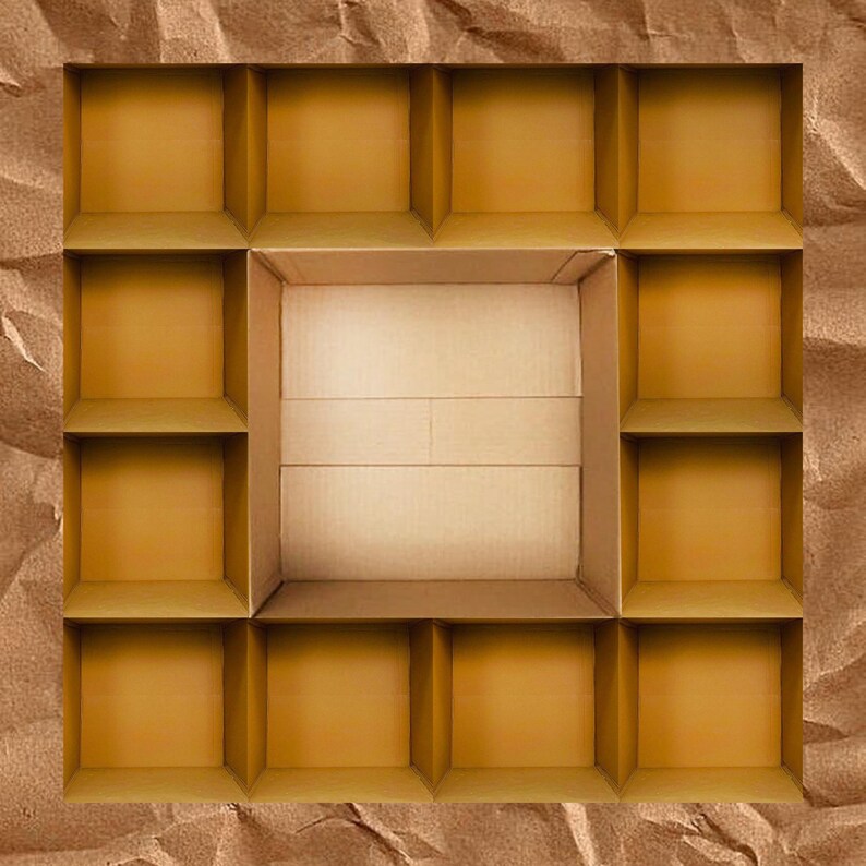 In the Cardboard Box Template, Inside the Box Template, Square ...