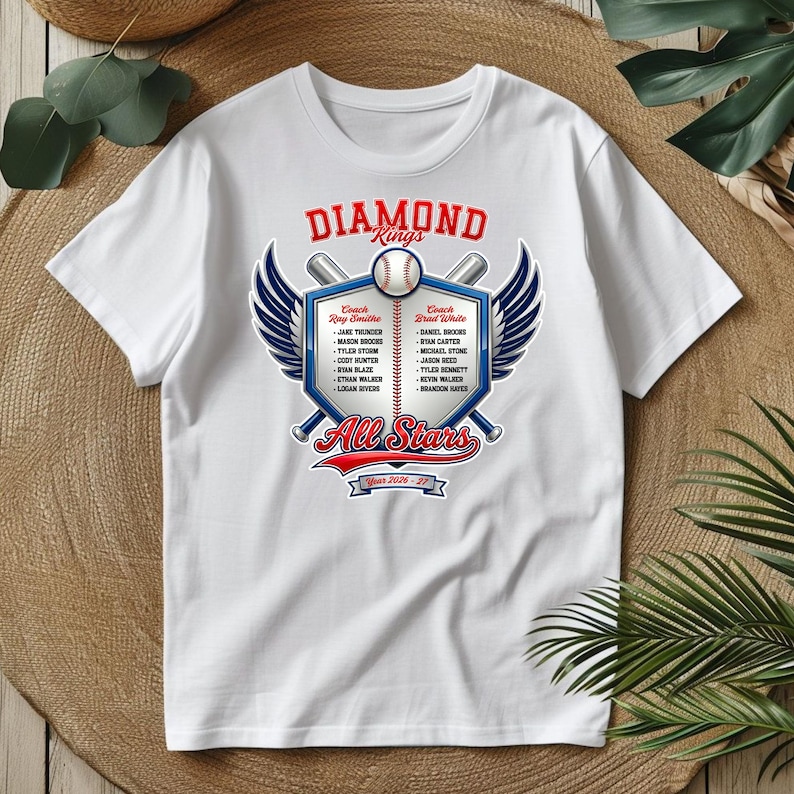 Baseball Roster Canva Template, Editable All Stars Layout, Baseball ...