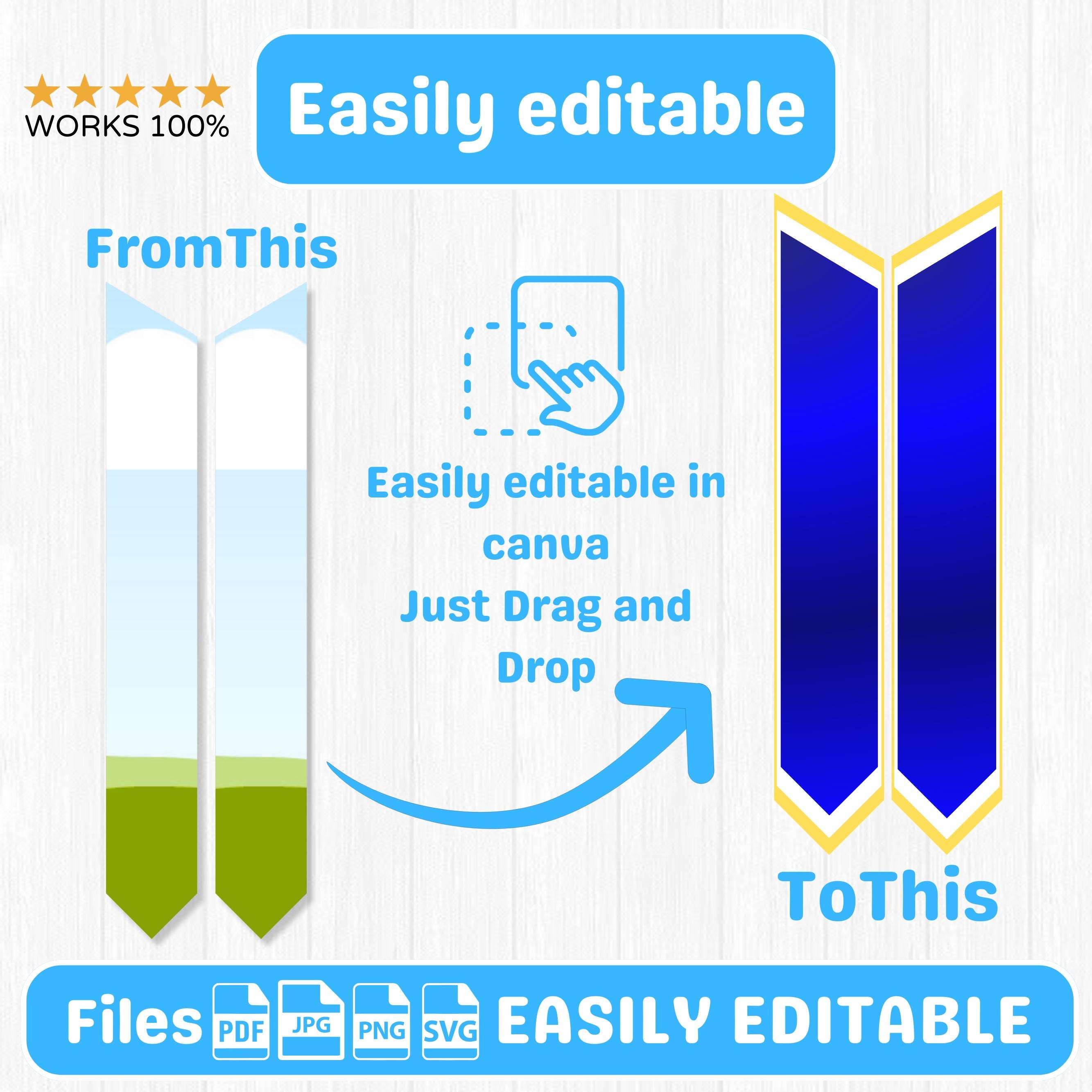 Editable Graduation Stole Canva Frame Template, Grad 2025 Stole ...