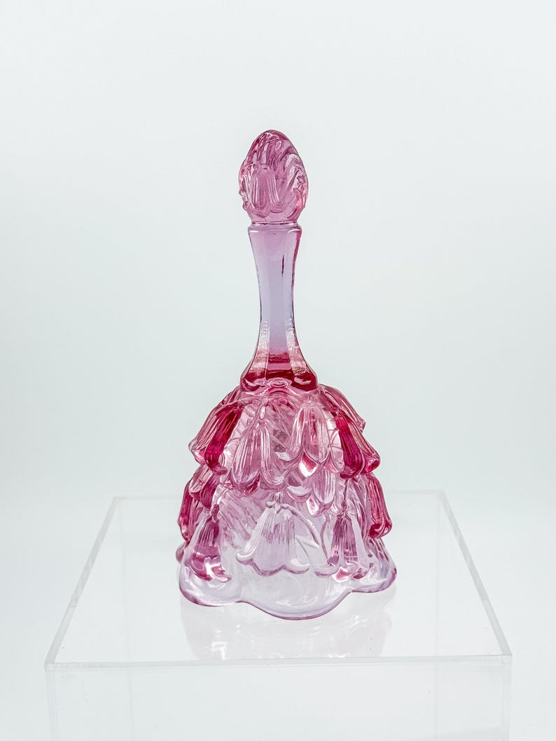 Fenton Art Glass Temple Bell – Dusty Rose Lily of the Valley - Etsy