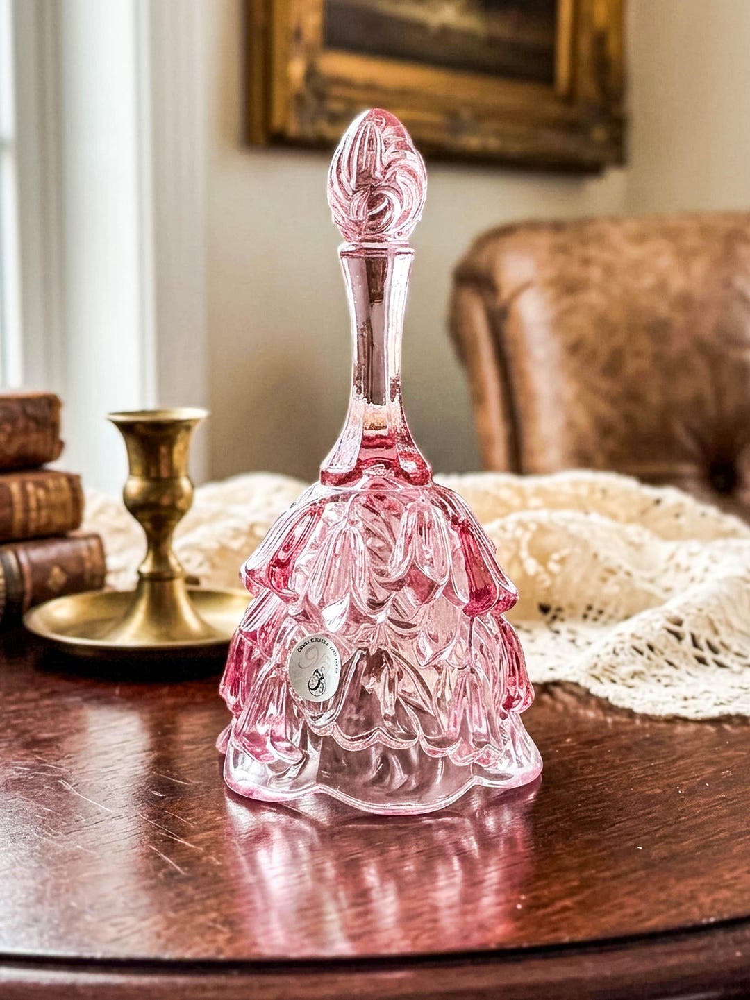 Fenton Art Glass Temple Bell – Dusty Rose Lily of the Valley - Etsy