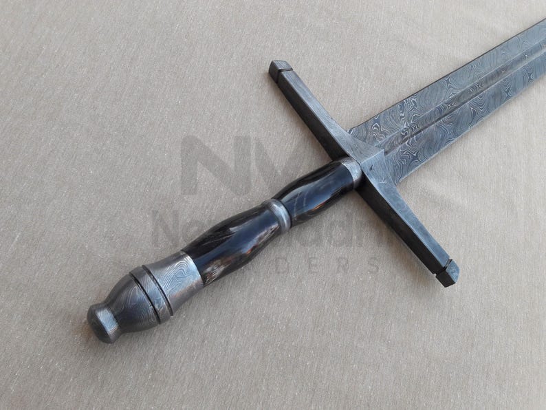 40" Damascus Dual Edge Medieval Knight Arming Sword NMT-2512 - Etsy