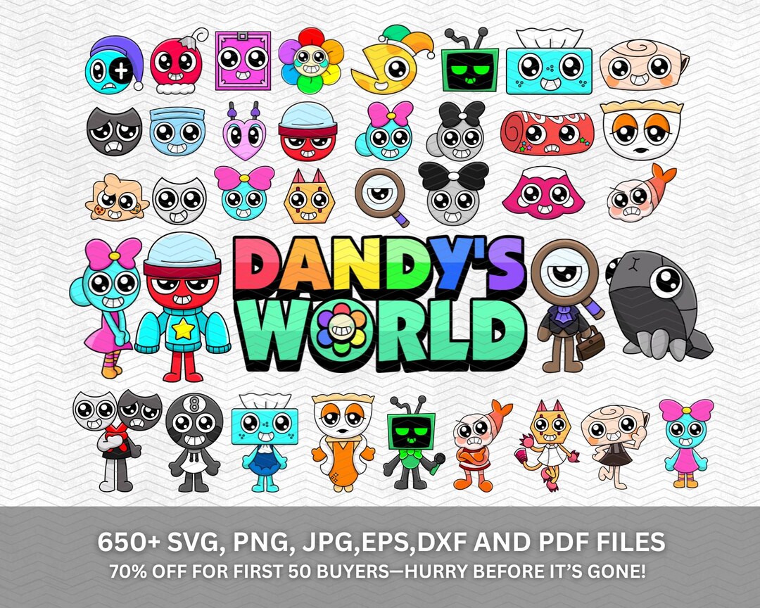 650+ Dandy's World SVG Bundle Roblox Characters Gamer Birthday Party ...