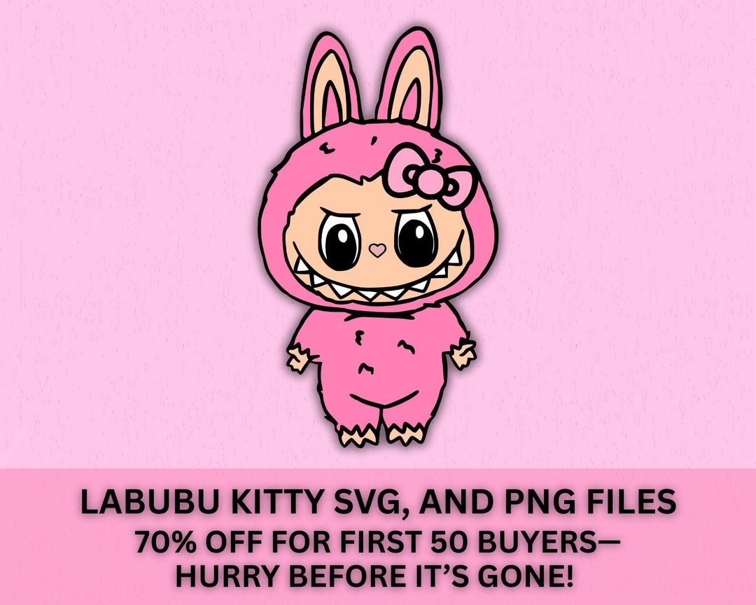 Labubu kitty SVG, archivos PNG, clipart de Labubu Kitty, paquete de SVG ...