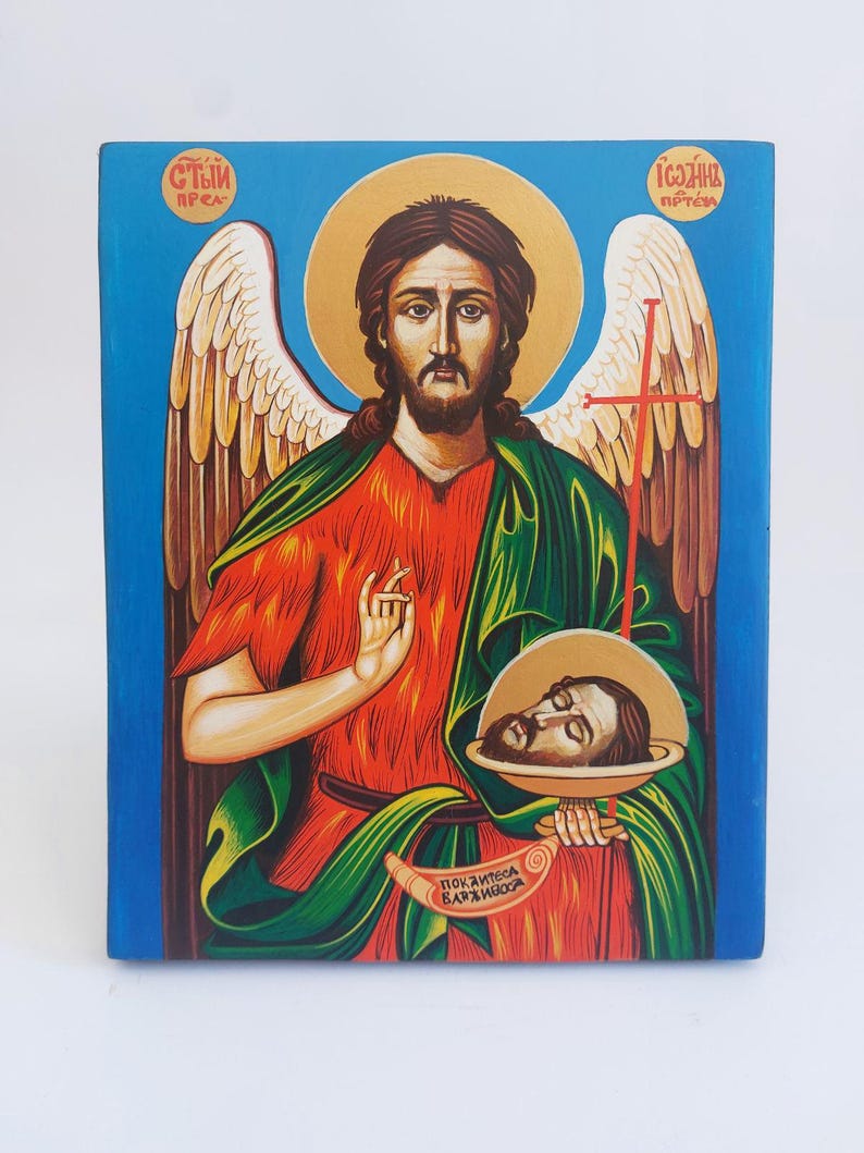 Saint John the Baptist Icon / Saint John the Forerunner Icon / Hand ...