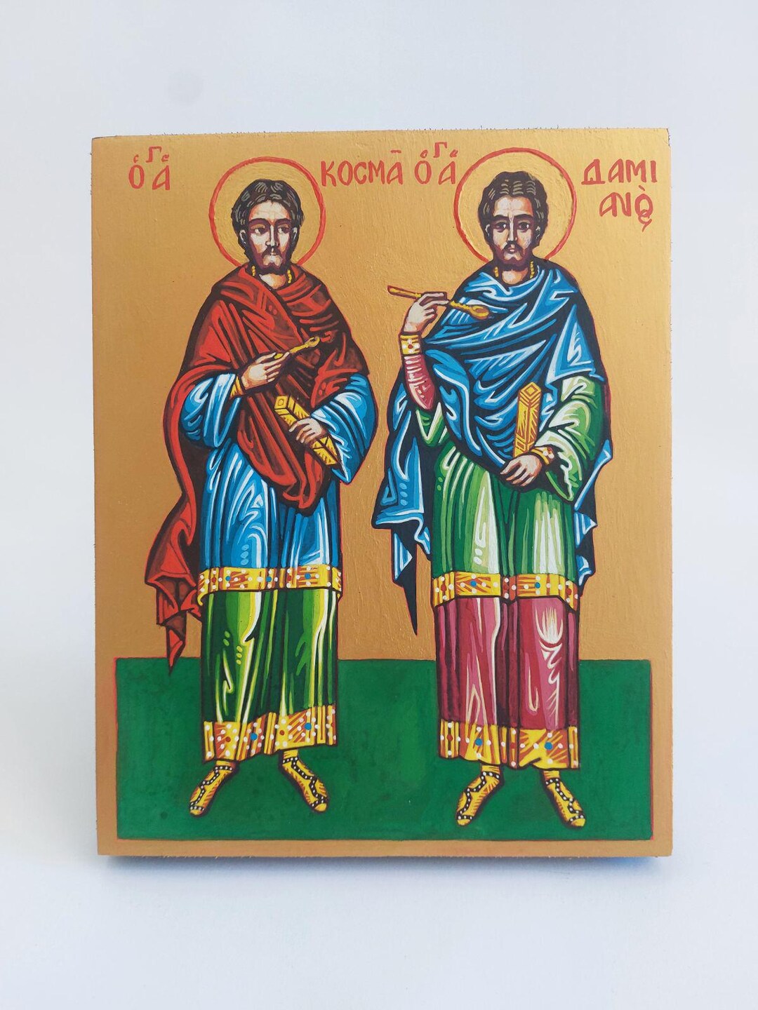 Saints Cosmas and Damian Icon / Hand-painted Icon - Etsy