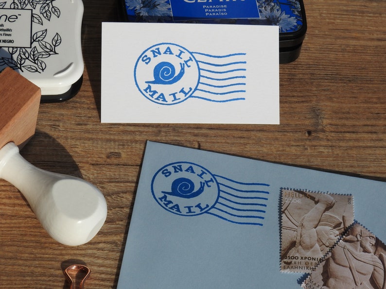 Curly Wurly Snail Post Office Franking Stamp Packaging Stamp - Etsy