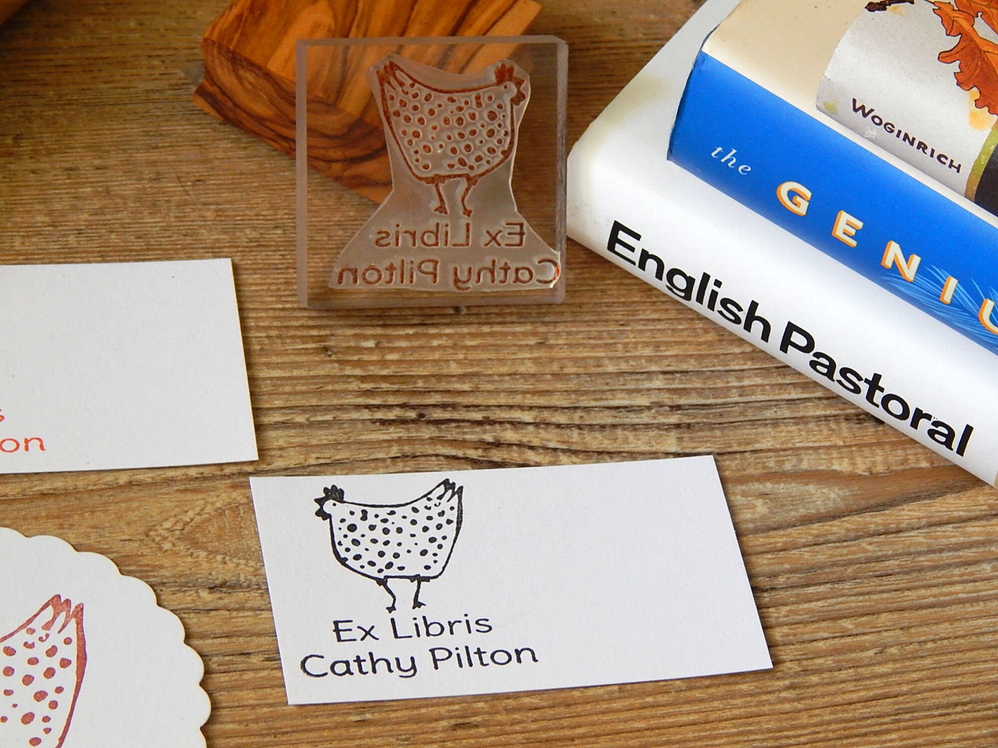 Spotty Hen Chicken Stamp Ex Libris Library Stamp Hen | Etsy