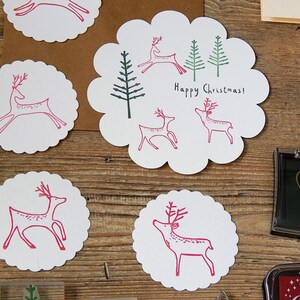 Dashing Reindeer Forest Scene Winter Woodland Festive - Etsy