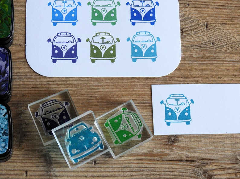 Boho Camper Van Rubber Stamp Beetle Car Camper Van - Etsy