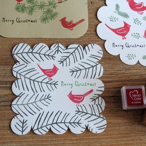 Glorious Red Cardinals Christmas Cardinal Christmas Stamp - Etsy
