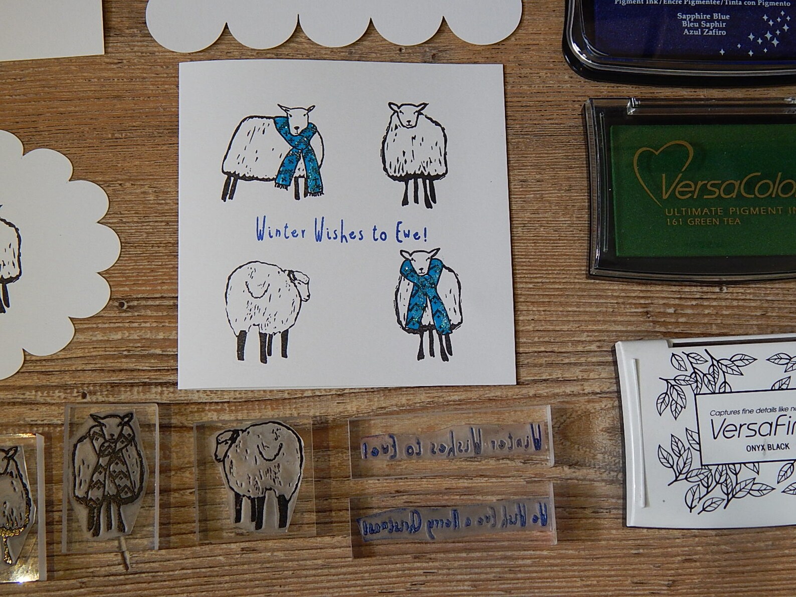 Winter Sheep and Sheepdog Christmas Stamps Winter Scene - Etsy