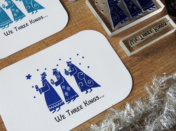 3 Kings We Three Kings Rubber Stamp Christmas Stamp - Etsy