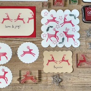 Dashing Reindeer Christmas Forest Winter Woodland - Etsy