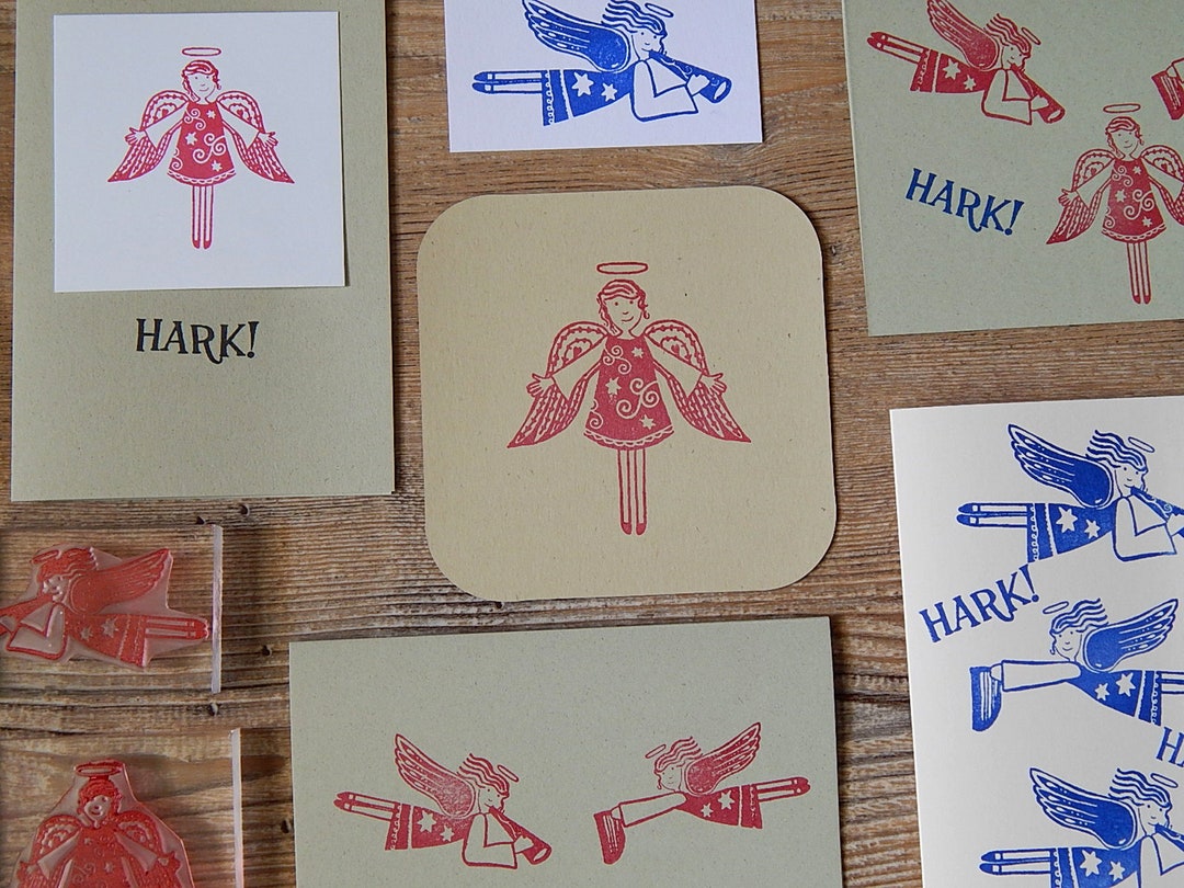 3 Christmas Angels Angel Stamp Christmas Stamp Fairy Stamp Christmas ...