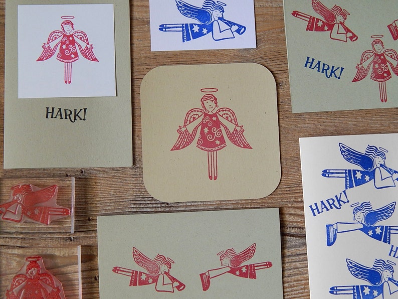 3 Christmas Angels Angel Stamp Christmas Stamp Fairy - Etsy