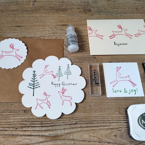 Dashing Reindeer Forest Scene Winter Woodland Festive - Etsy