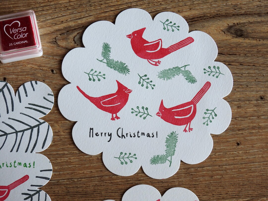 Glorious Red Cardinals Christmas Cardinal Christmas Stamp - Etsy