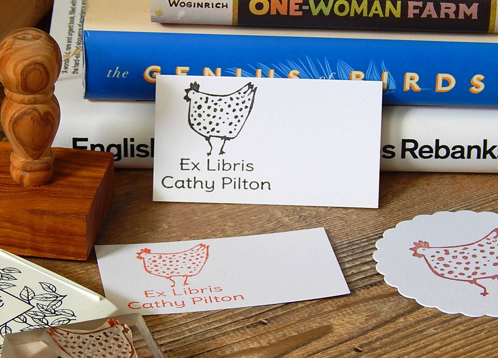 Spotty Hen Chicken Stamp Ex Libris Library Stamp Hen | Etsy