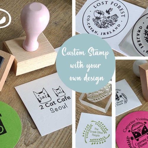 Made to Order Olive Wood Stamp With Your Own Design Make A - Etsy