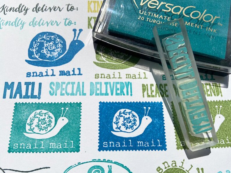 Curly Wurly Snail Post Office Franking Stamp Packaging Stamp - Etsy