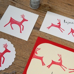 Dashing Reindeer Christmas Forest Winter Woodland - Etsy