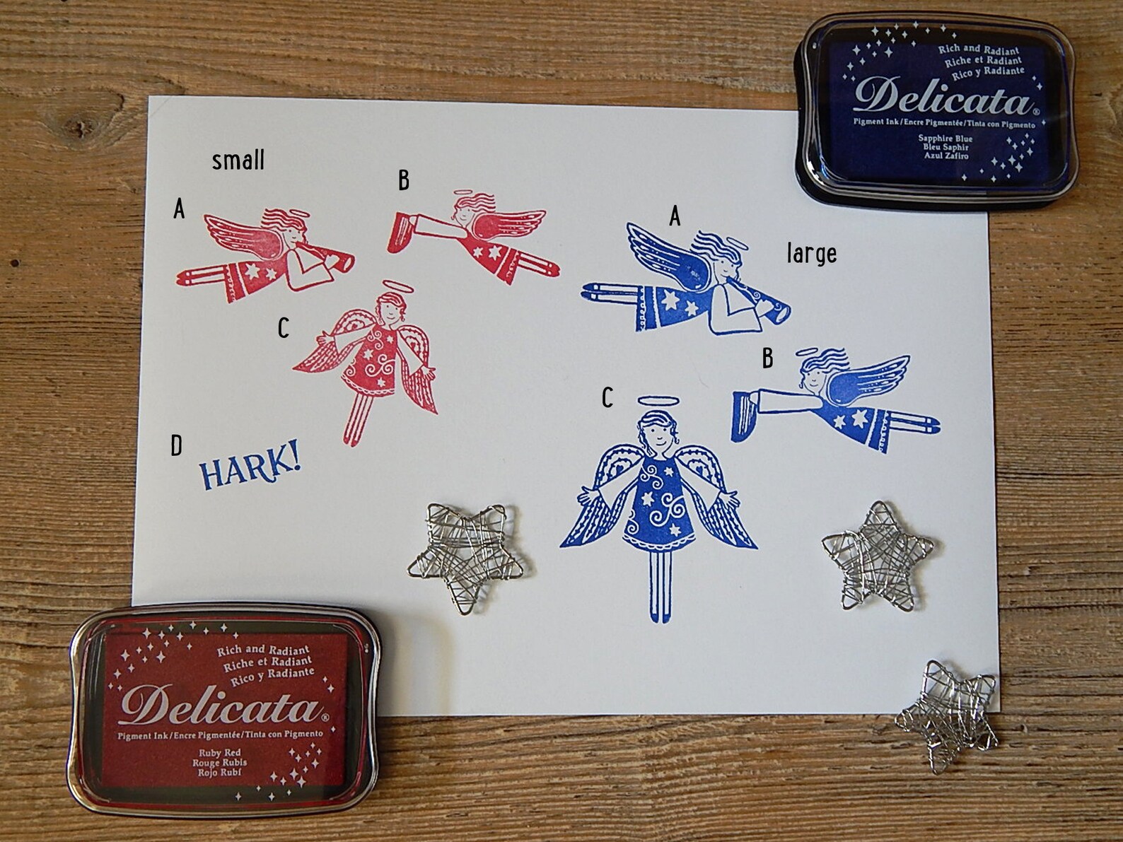 3 Christmas Angels Angel Stamp Christmas Stamp Fairy | Etsy