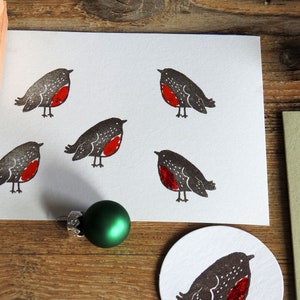 Festive Robins Christmas Stamp Christmas Gift Stamp - Etsy