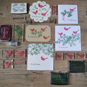 Glorious Red Cardinals Christmas Cardinal Christmas Stamp - Etsy