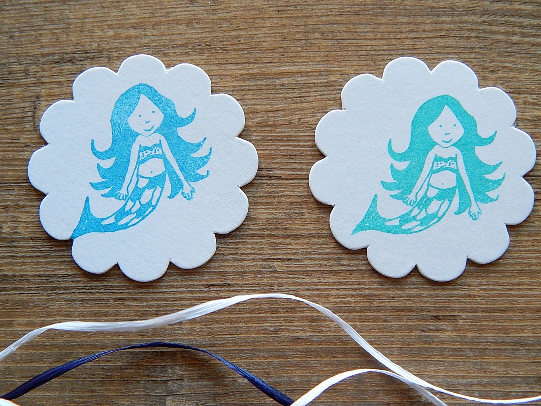Mermaid Craft Stamp Rubber Stamp Mermaid Gift Mermaid Party Wooden ...