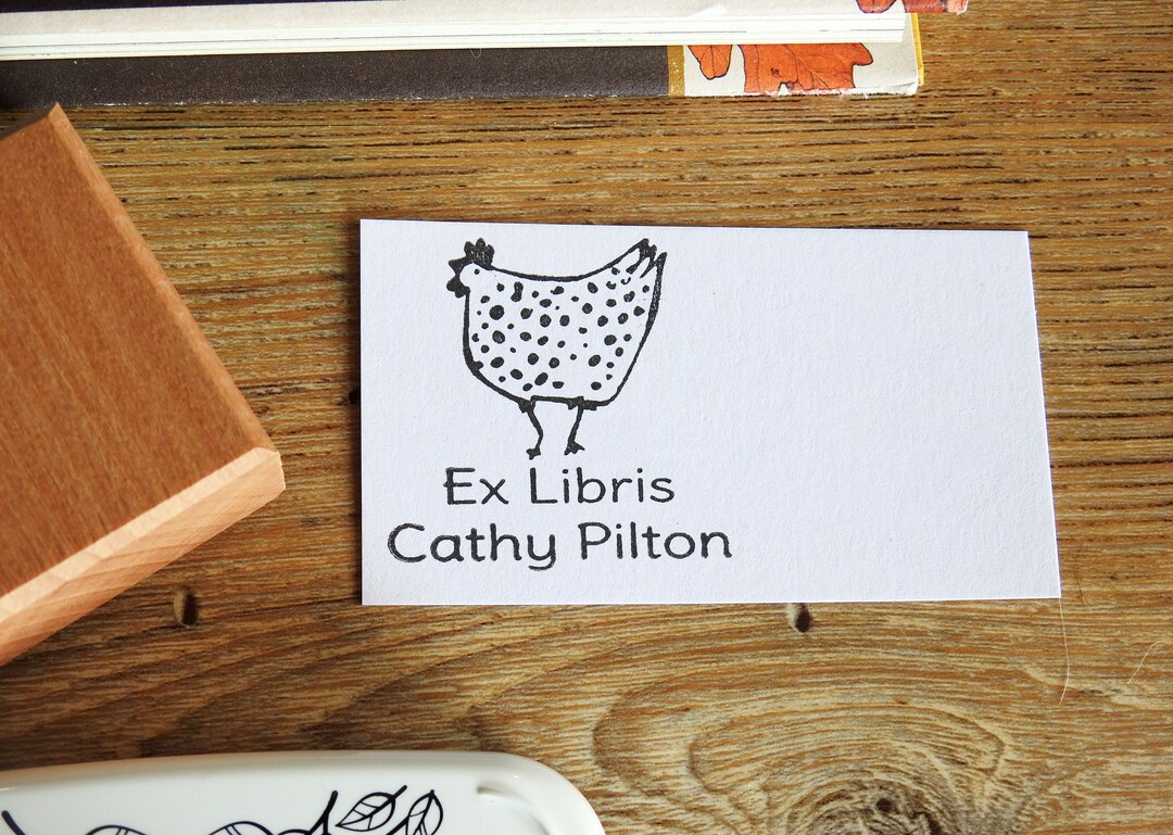 Spotty Hen Chicken Stamp Ex Libris Library Stamp Hen - Etsy