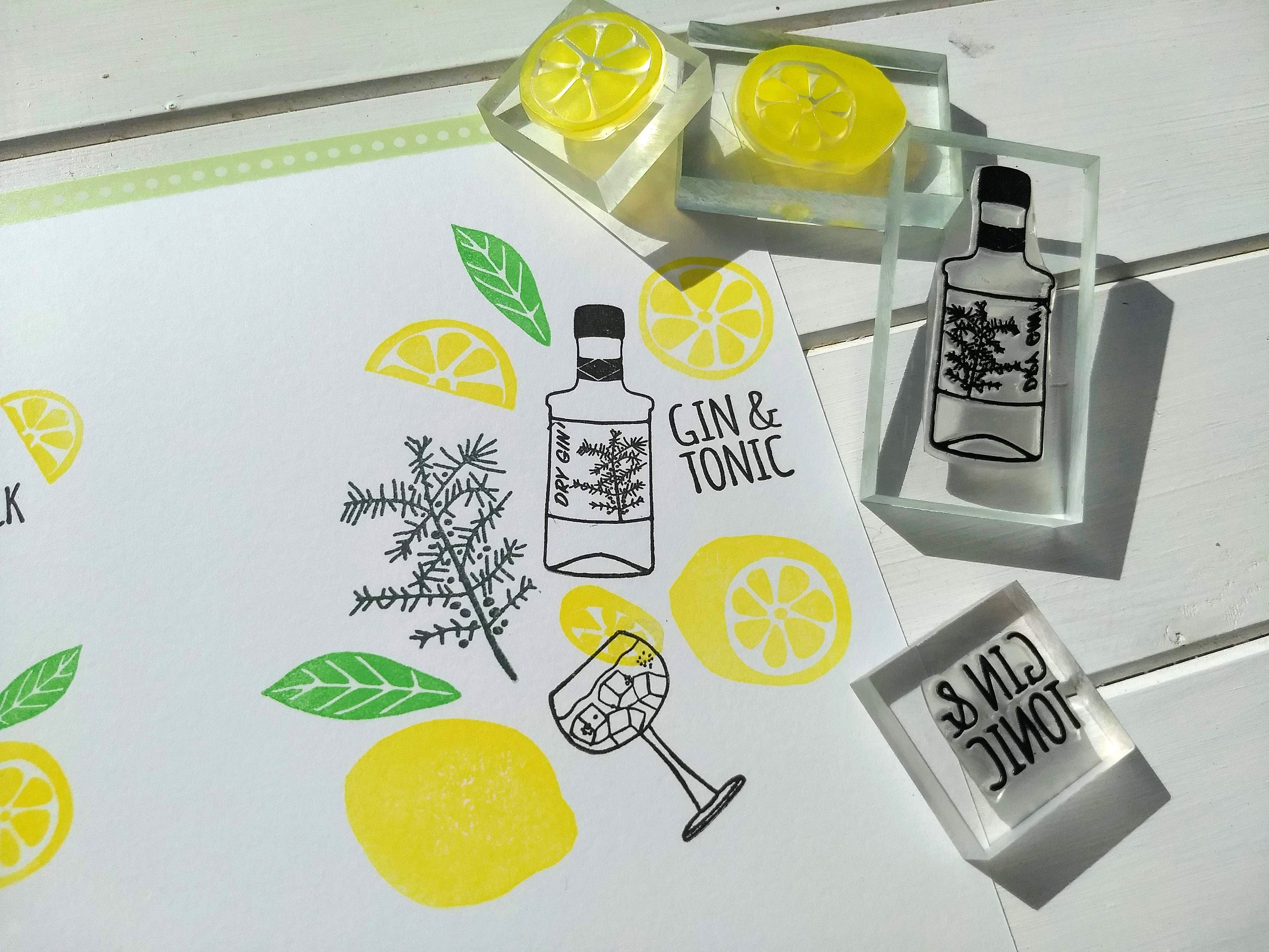 It's Gin O'clock Ink Stamps Craft Stamps Gin | Etsy