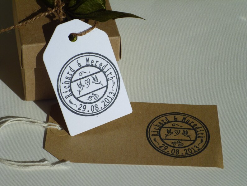 Custom Vintage Style Franking Wedding Olive Wood Stamp | Etsy