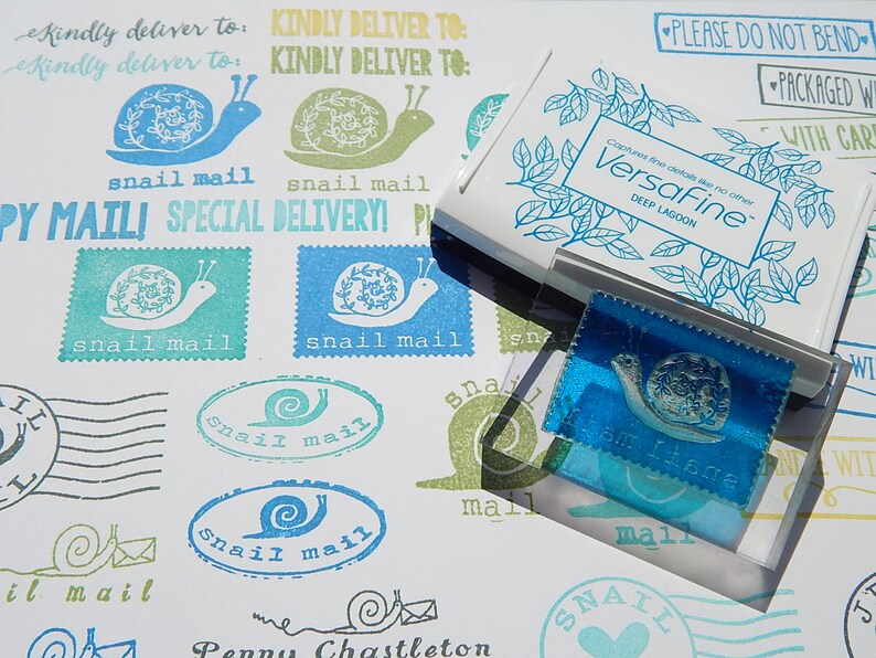 Curly Wurly Snail Post Office Franking Stamp Packaging Stamp - Etsy