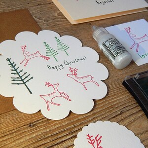 Dashing Reindeer Forest Scene Winter Woodland Festive - Etsy