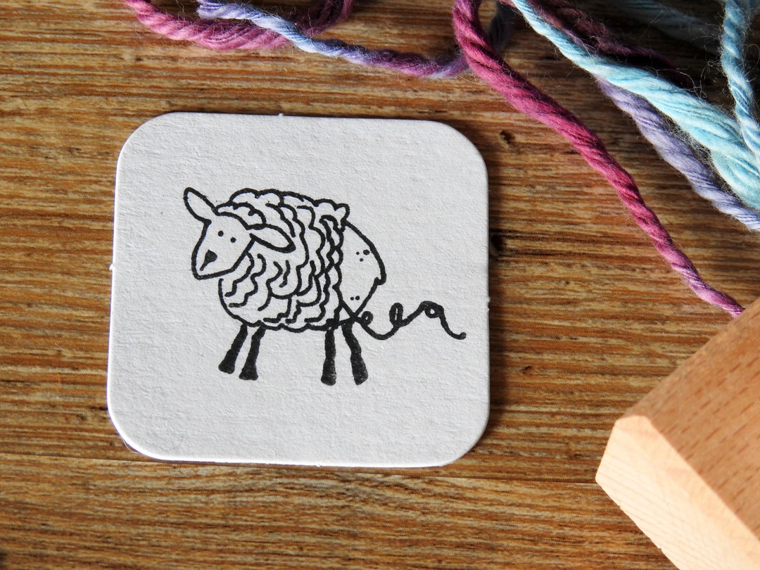 Unravelled Sheep Rubber Stamp Wool Yarn Knitting Handknit Stamp for ...
