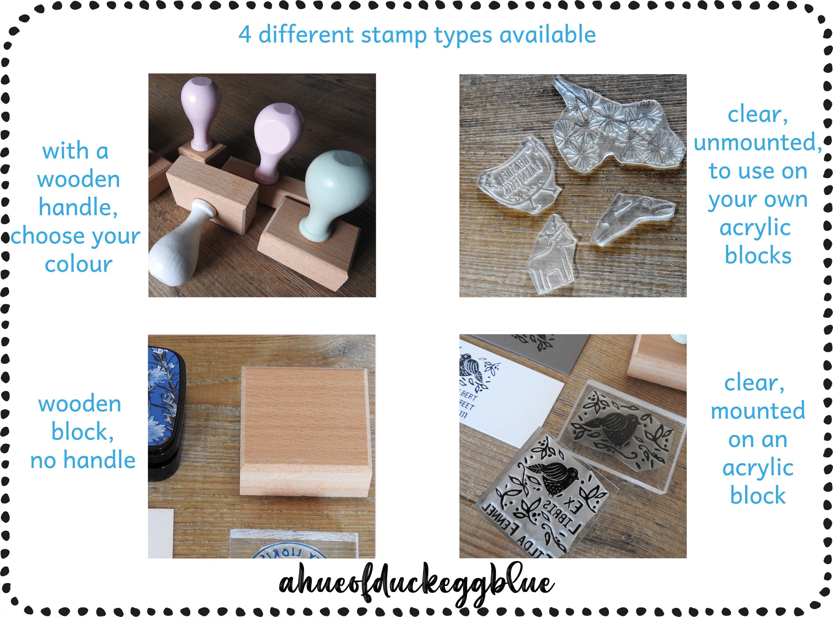 Naive Christmas Tree in Pot With Hearts 4 Piece Stamp Set | Etsy