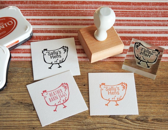 Custom Hen Stamp Personalized Chicken Stamp Egg Packaging | Etsy