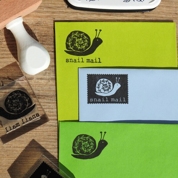 Snail Mail Stamp - Etsy