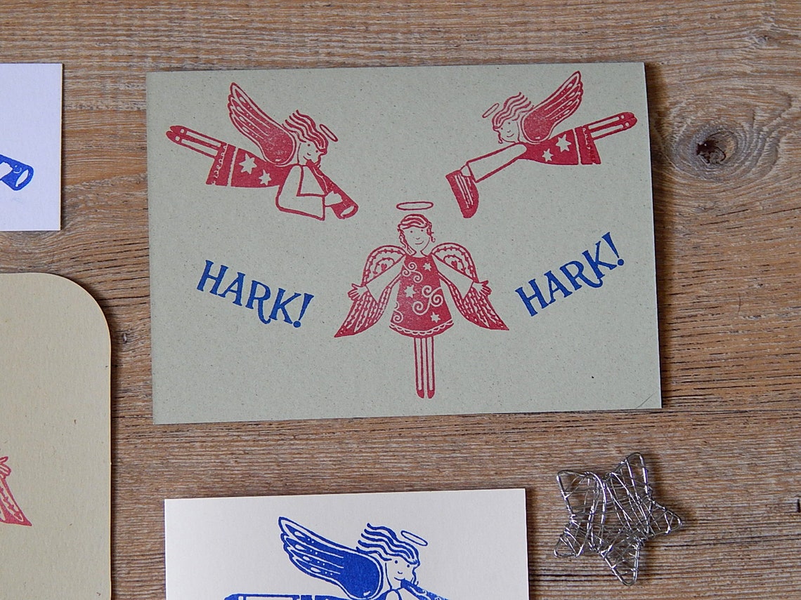 3 Christmas Angels Angel Stamp Christmas Stamp Fairy | Etsy