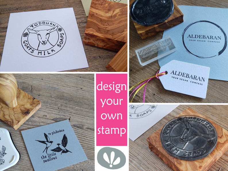 Made To Order Olive Wood Stamp With Your Own Design Make A | Etsy