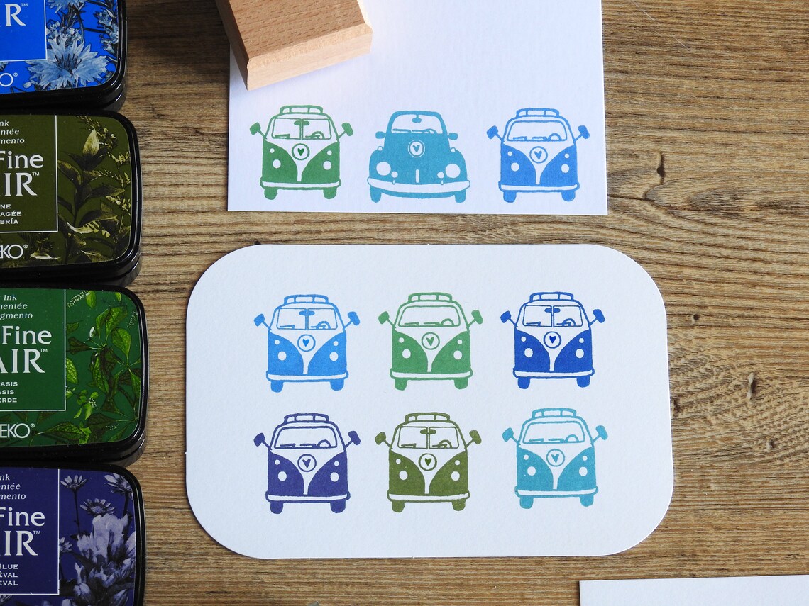 Boho Camper Van Rubber Stamp Beetle Car Camper Van - Etsy
