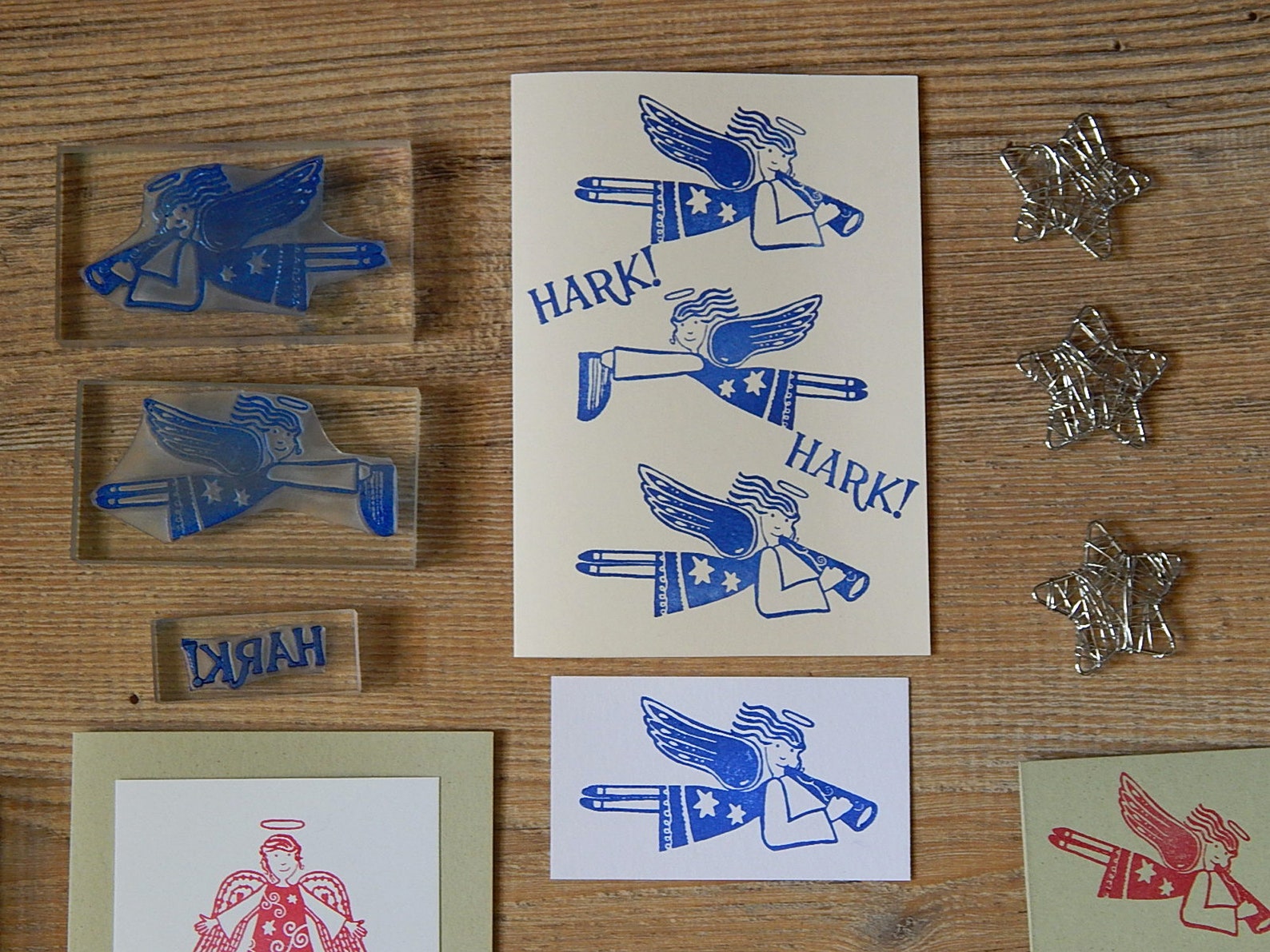 3 Christmas Angels Angel Stamp Christmas Stamp Fairy | Etsy